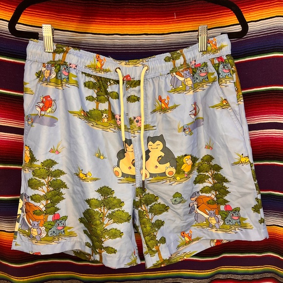 OppoSuits | Swim | Pokemon Themed Blue Swim Shorts | Poshmark